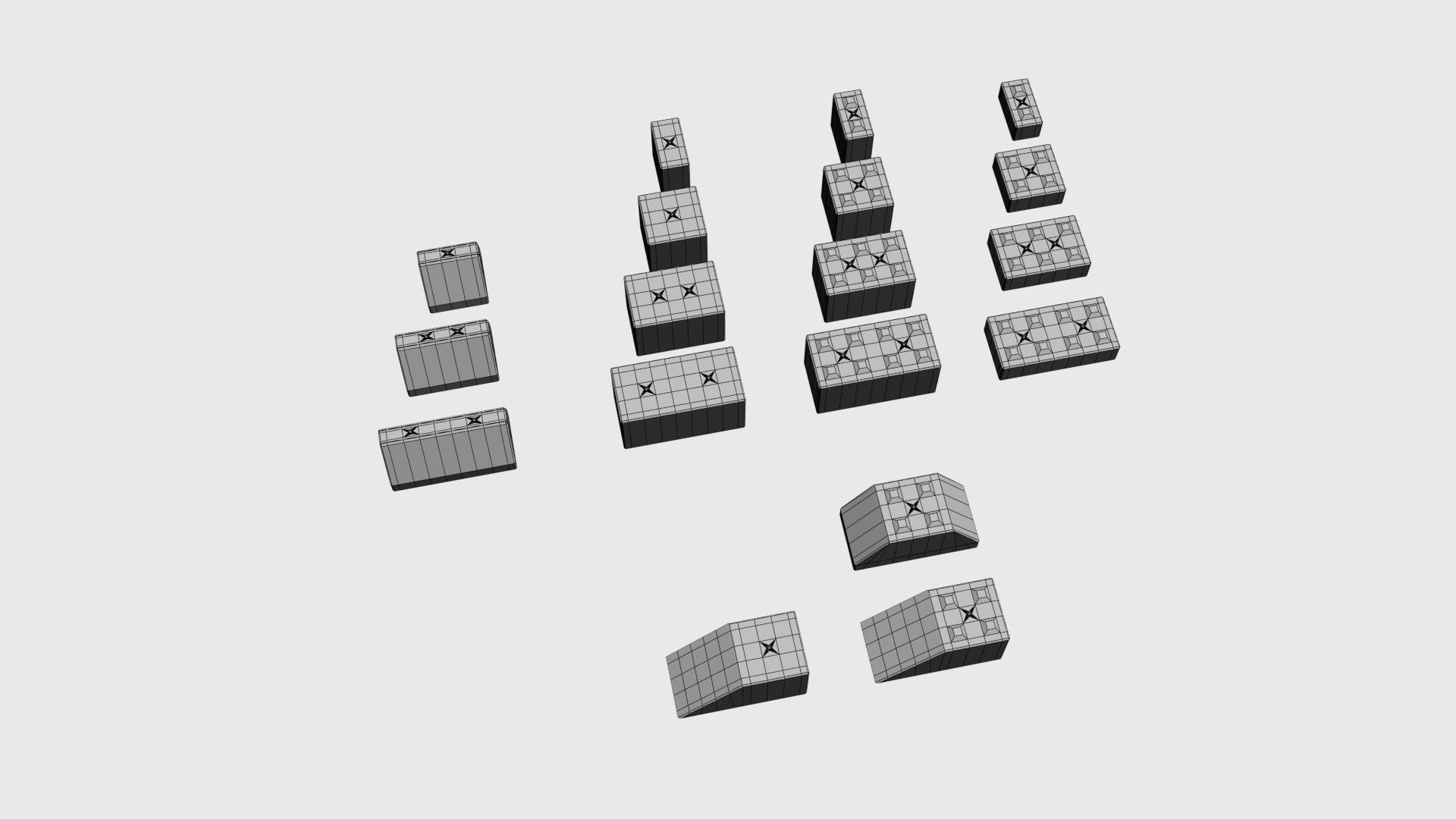 3D model Modular concrete building blocks VR / AR / low-poly | CGTrader