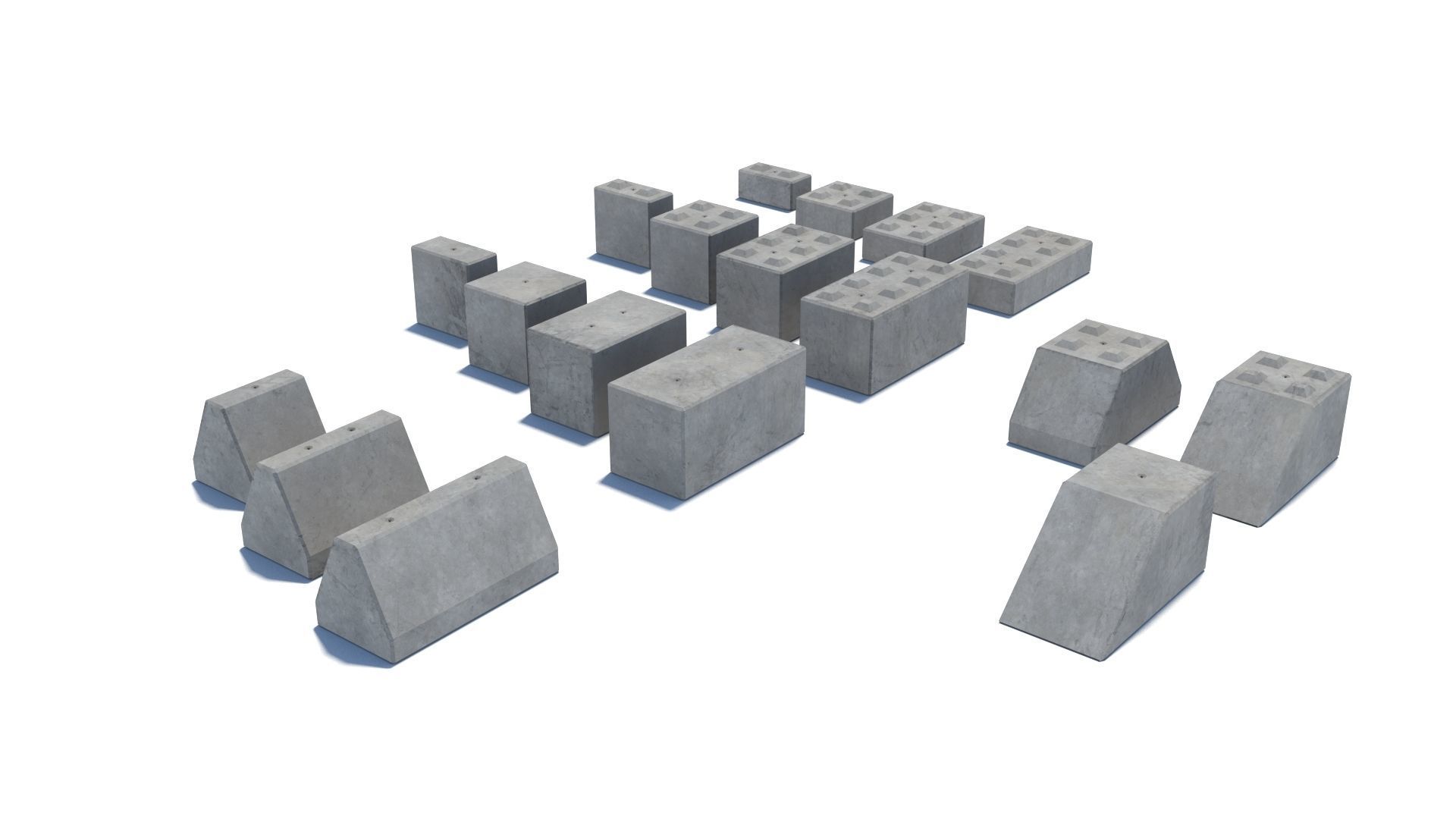 3D model Modular concrete building blocks VR / AR / low-poly | CGTrader