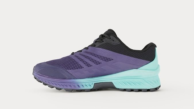 3D model Inov 8 Trailroc G280 Cyan Purple Sneaker Shoe VR / AR / low ...