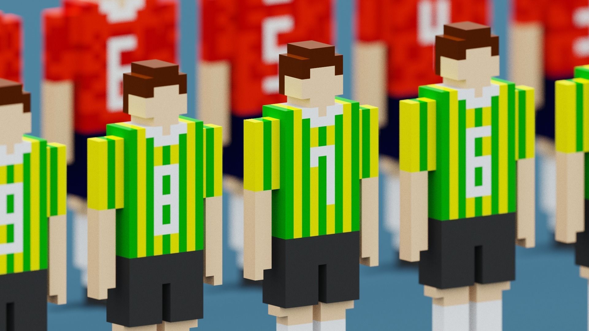 3D model Voxel Soccer Team Players VR / AR / low-poly | CGTrader