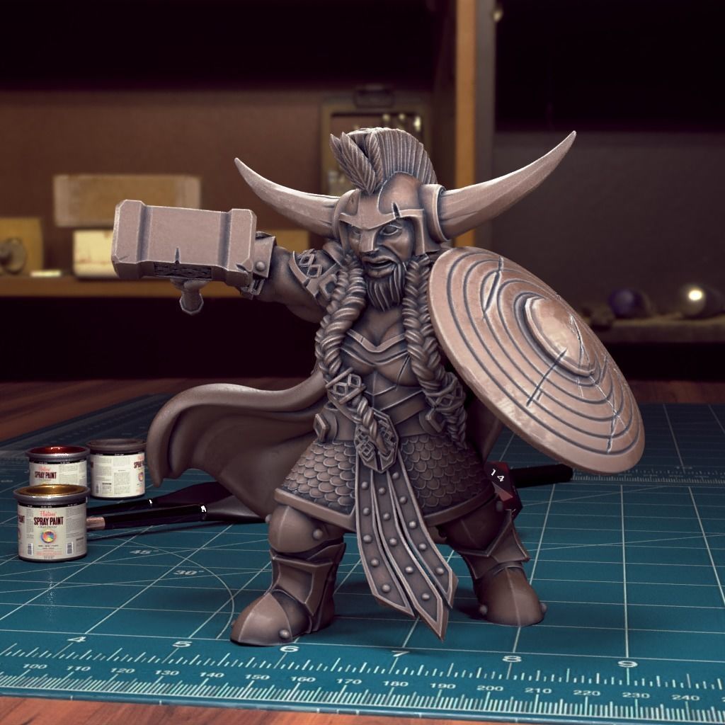 Bearded Female Dwarf 01 - Pre-Supported 3D model 3D printable | CGTrader