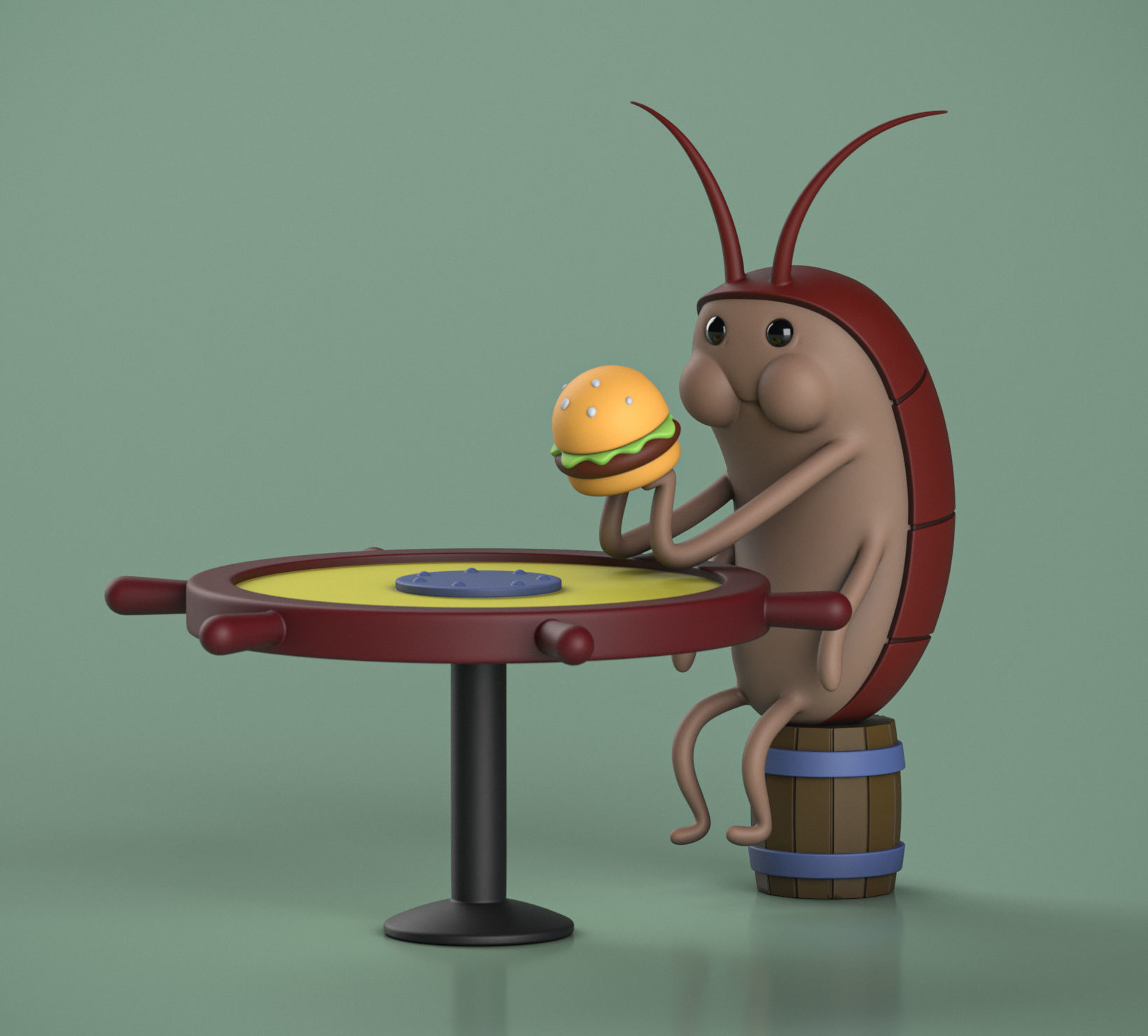 SpongeBob SquarePants Cockroach 3D model 3D printable | CGTrader