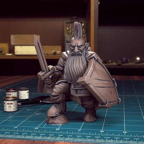 Male Dwarf 07 - Pre-Supported 3D model 3D printable | CGTrader