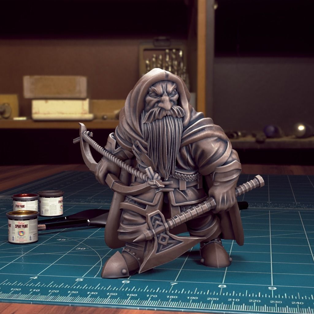 Male Dwarf 02 - Pre-Supported 3D model 3D printable | CGTrader