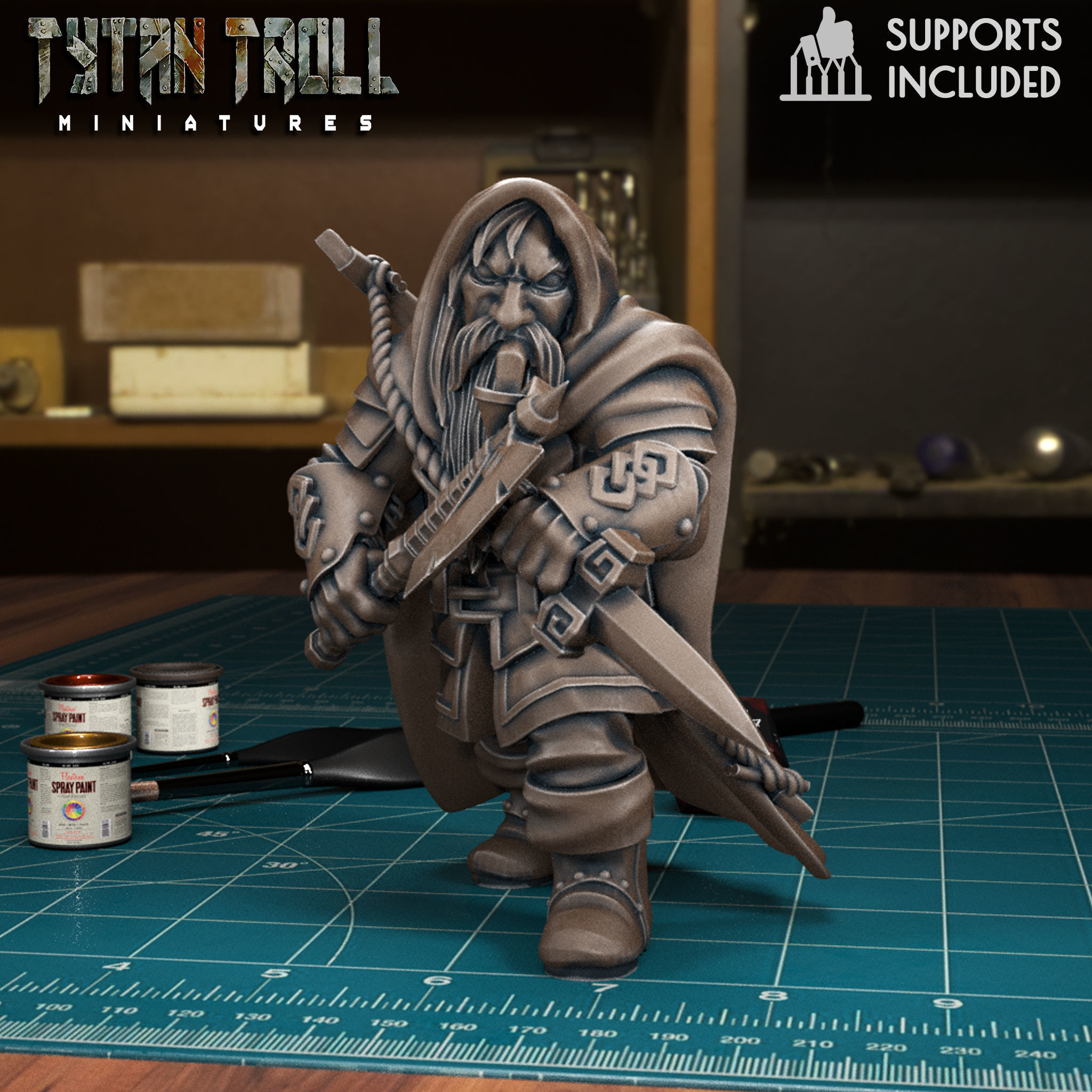 Male Dwarf 01 - Pre-Supported 3D model 3D printable | CGTrader