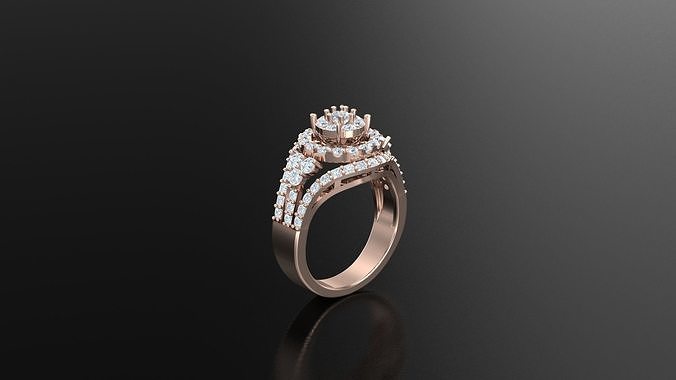 Women Ring Diamond R36 3D model 3D printable | CGTrader