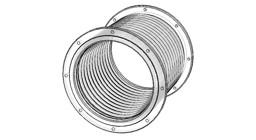 Steel Pipe Expansion Joint 3D model rigged | CGTrader