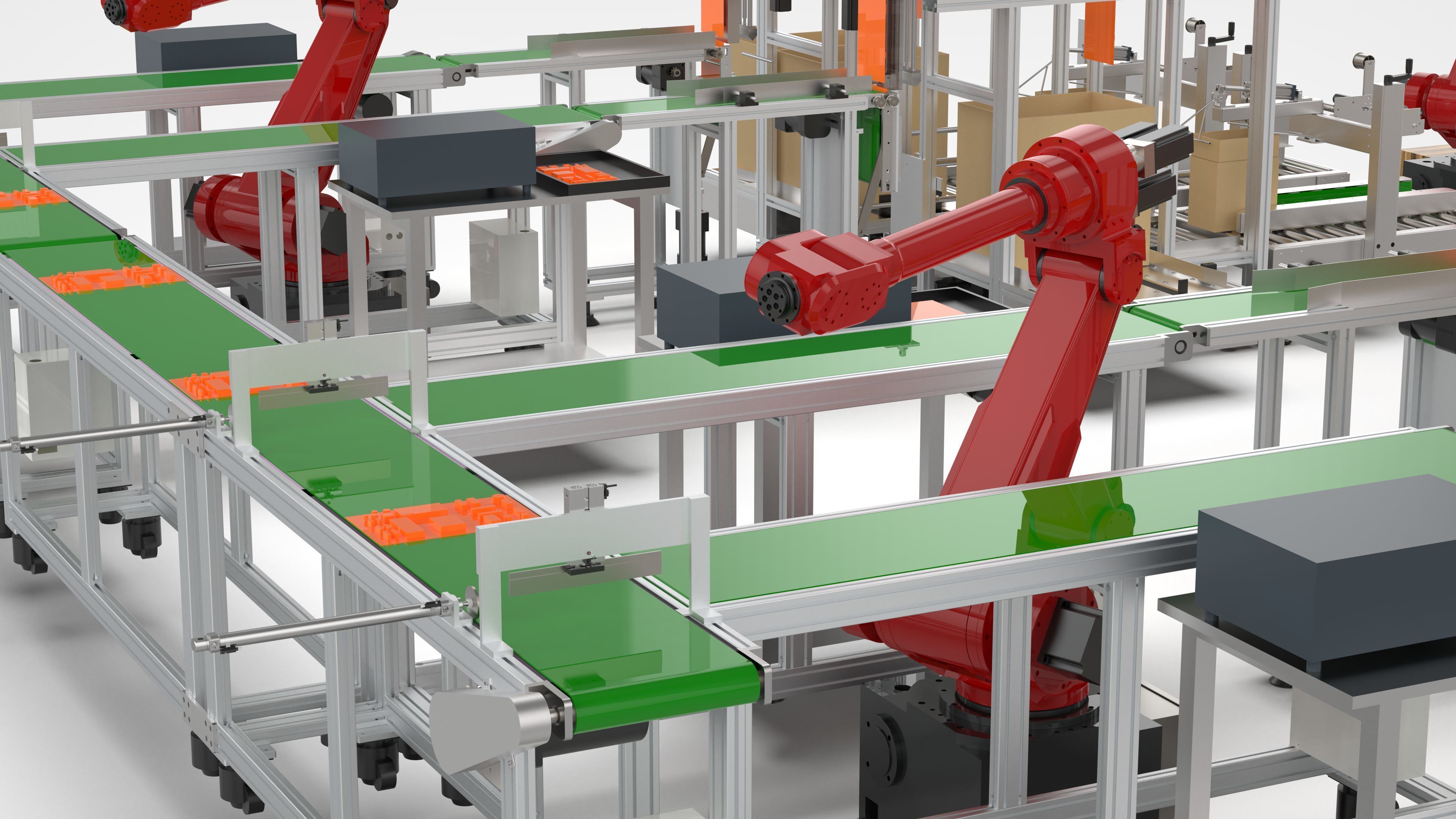 Automatic Packaging Sorting and Stacking Line 3D model | CGTrader