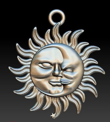 sun and moon pendant 3D model | CGTrader