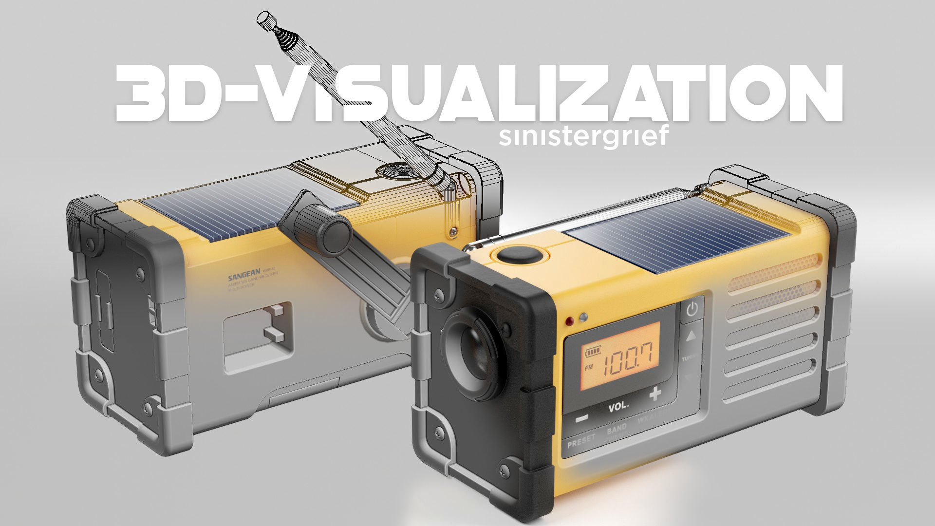 3D model Emergency Radio SANGEAN MMR-88 VR / AR / low-poly | CGTrader