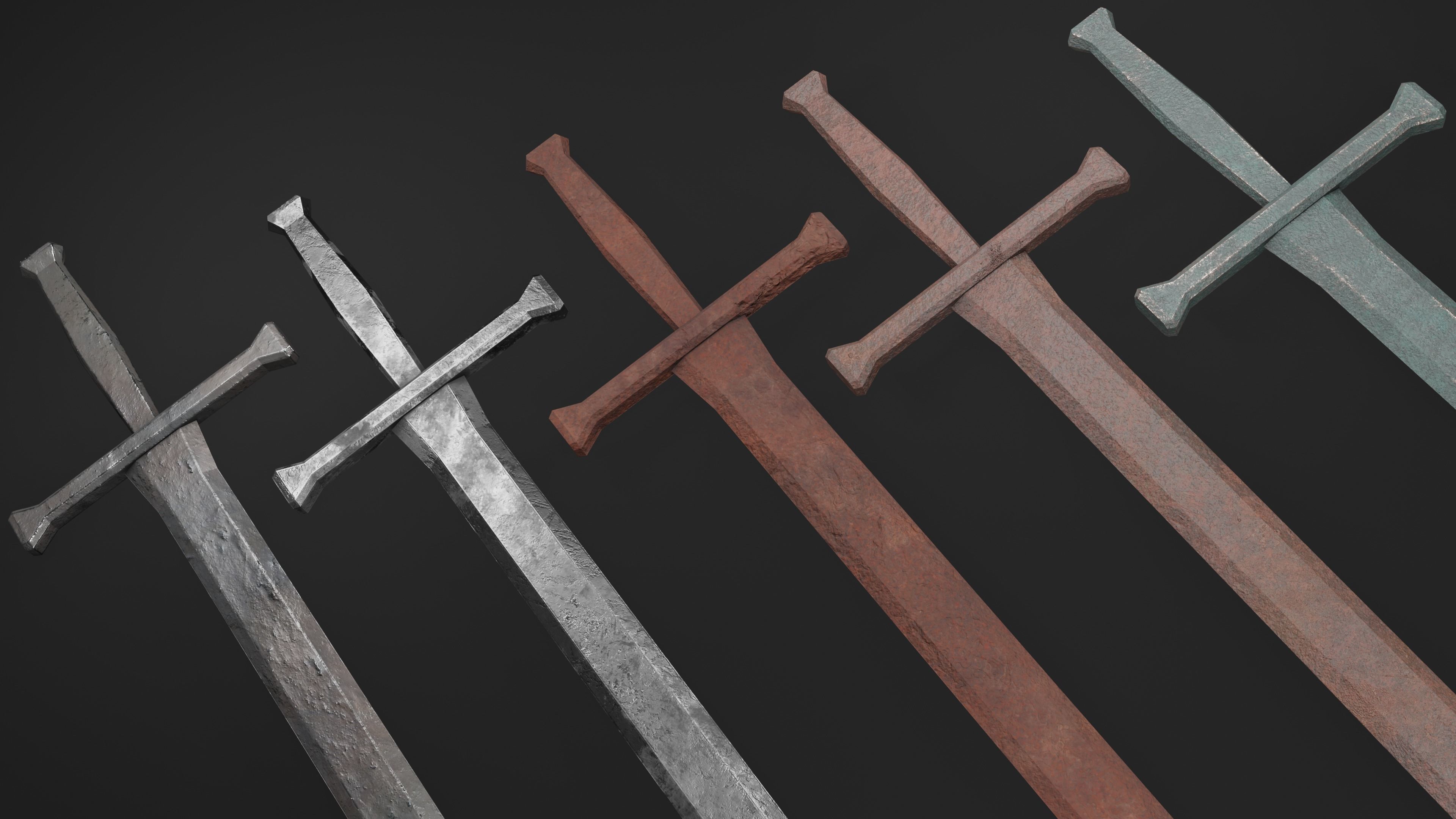 Ruined and Rusty Swords free VR / AR / low-poly 3D model | CGTrader