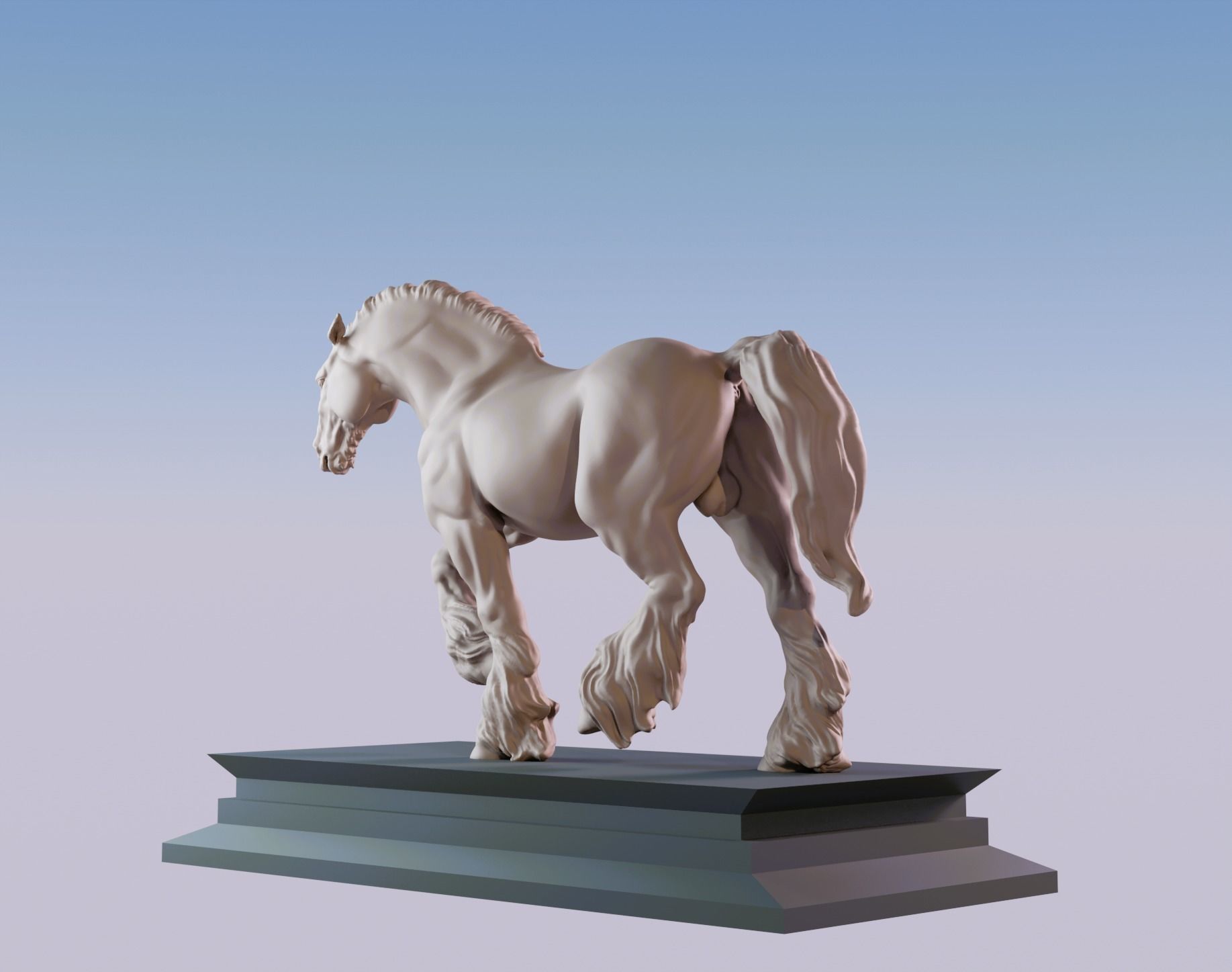 Clydesdale horse 3D print model 3D model 3D printable | CGTrader