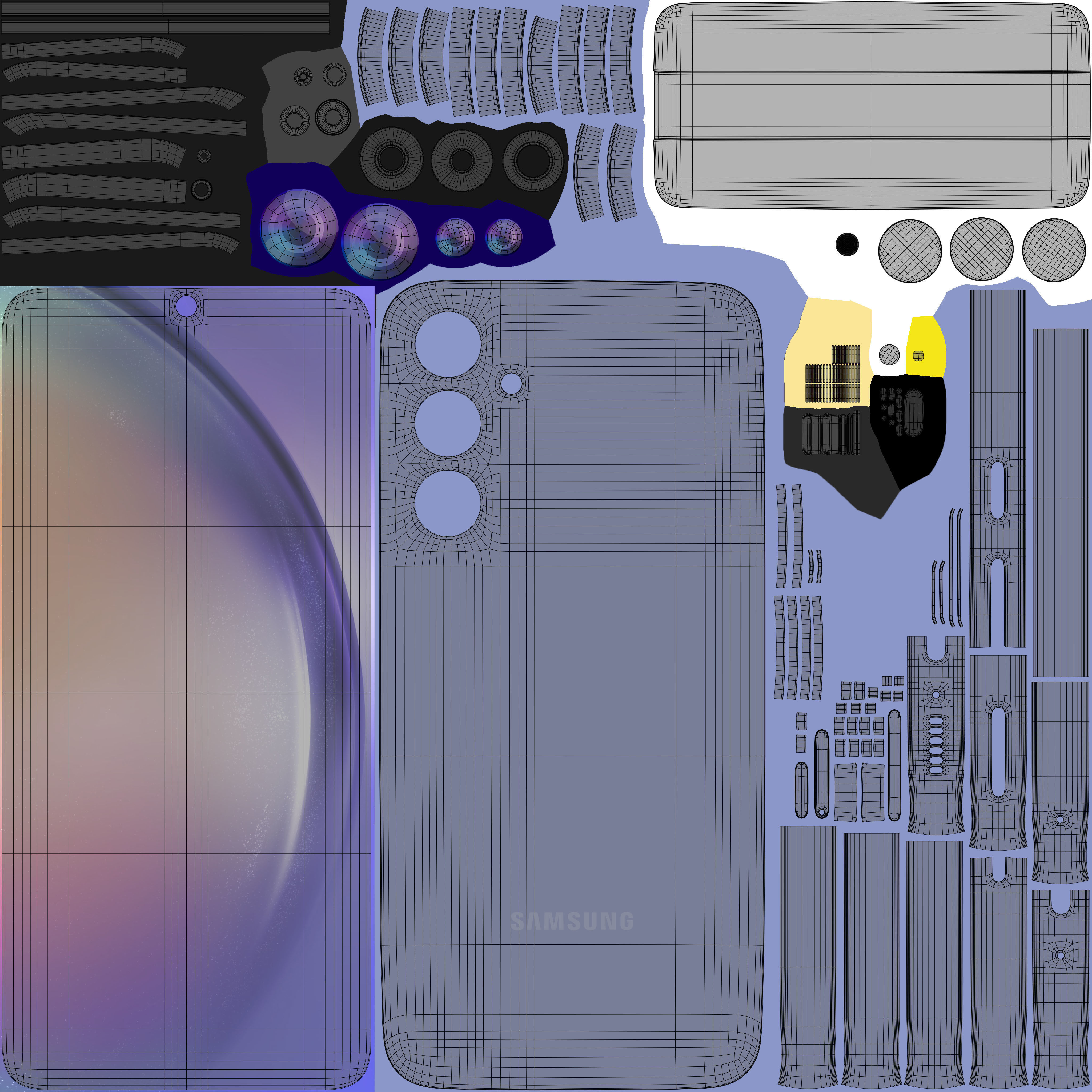 3D model Samsung Galaxy A54 Violet VR / AR / low-poly | CGTrader