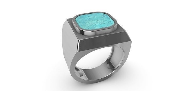 Square Ring Stone 3D model 3D printable | CGTrader