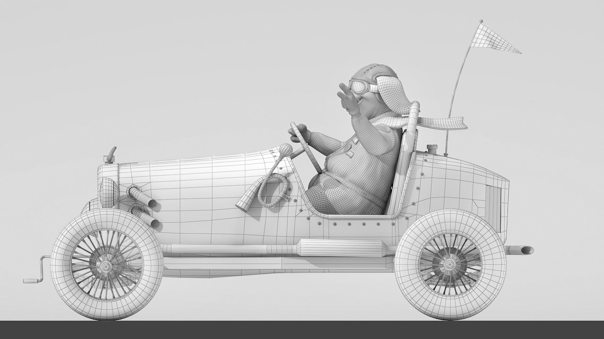 3D model Pig racing car VR / AR / low-poly | CGTrader