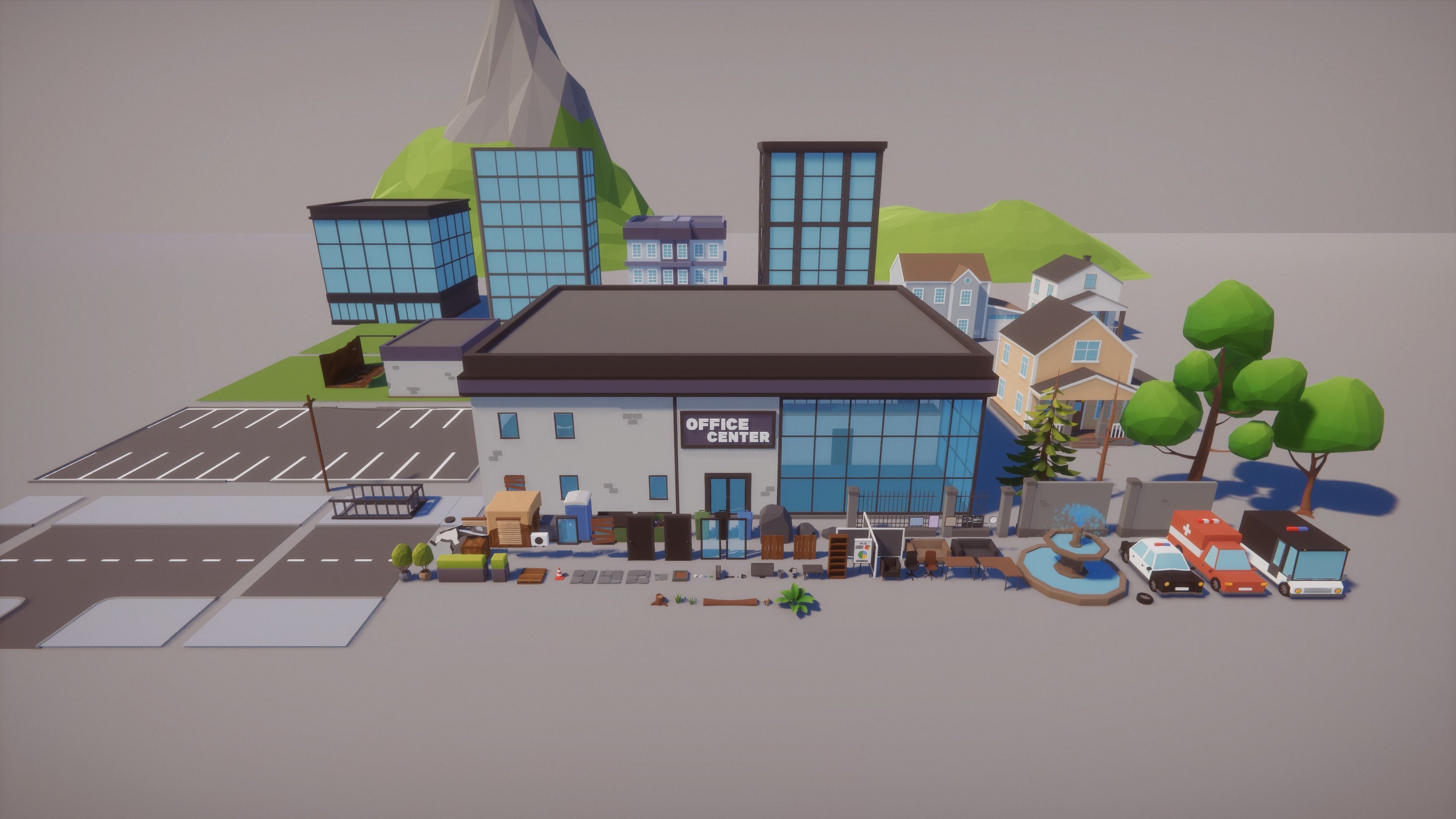 3D model Low Poly FPS Map Vol3 Shooter Office interior Map VR / AR / low-poly | CGTrader