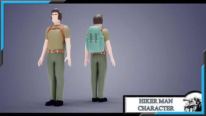 HIKER MAN BASE MESH MODEL free VR / AR / low-poly 3D model | CGTrader