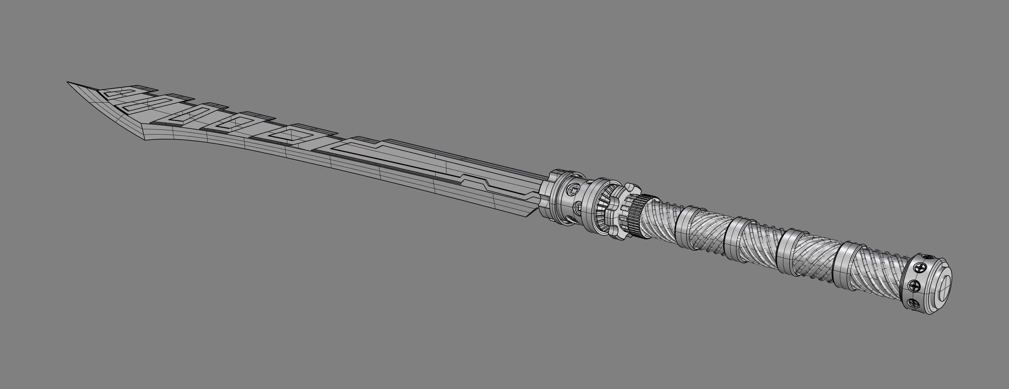 katana steampunk 3D print model 3D model 3D printable | CGTrader