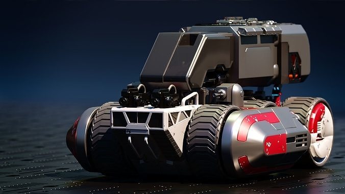 Monster Truck Sci Fi 6 Wheel 3D model | CGTrader