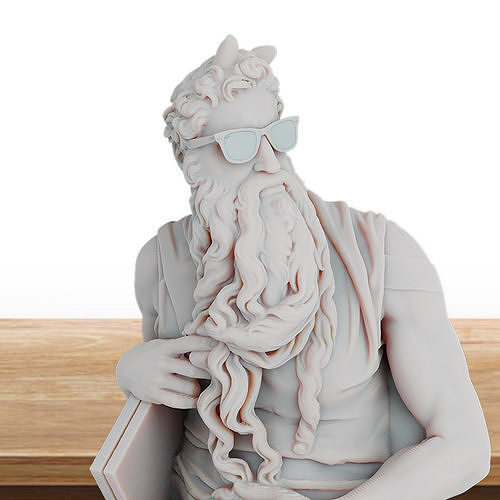 Hipster Moses 3D model 3D printable | CGTrader