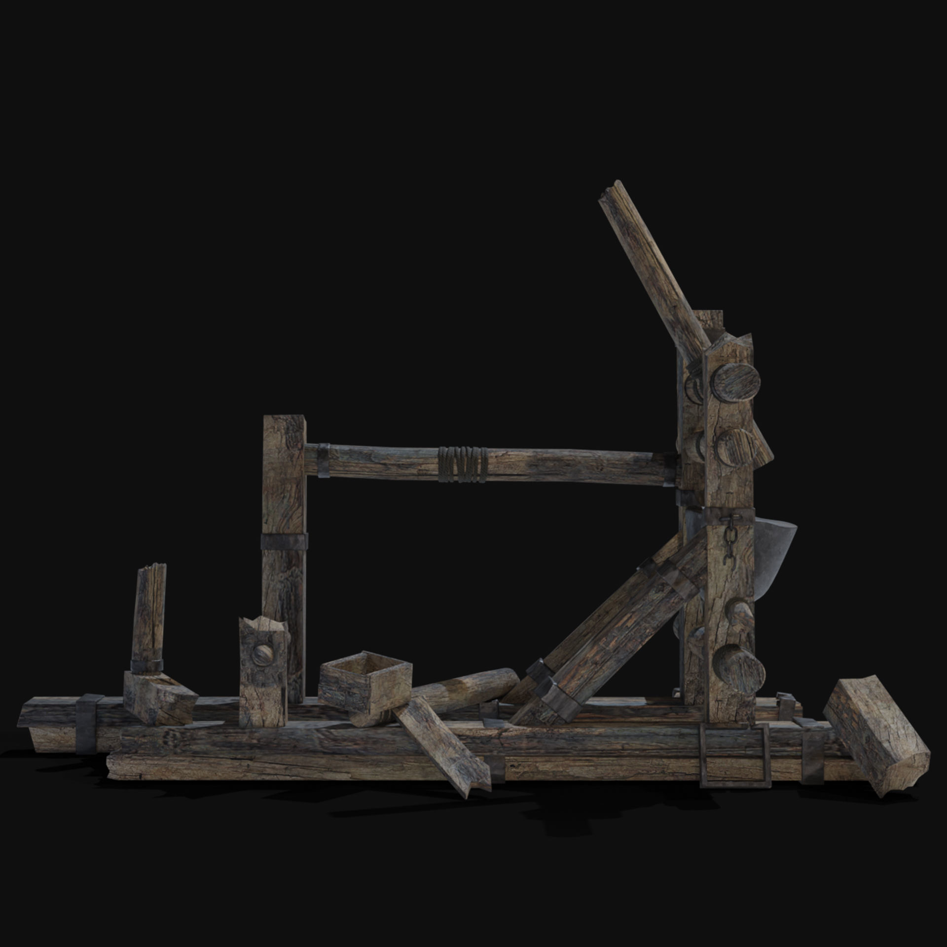 3D model DESTROYED SIEGE ENGINE WAR MACHINES BUILDER COLLECTION PACK VR ...