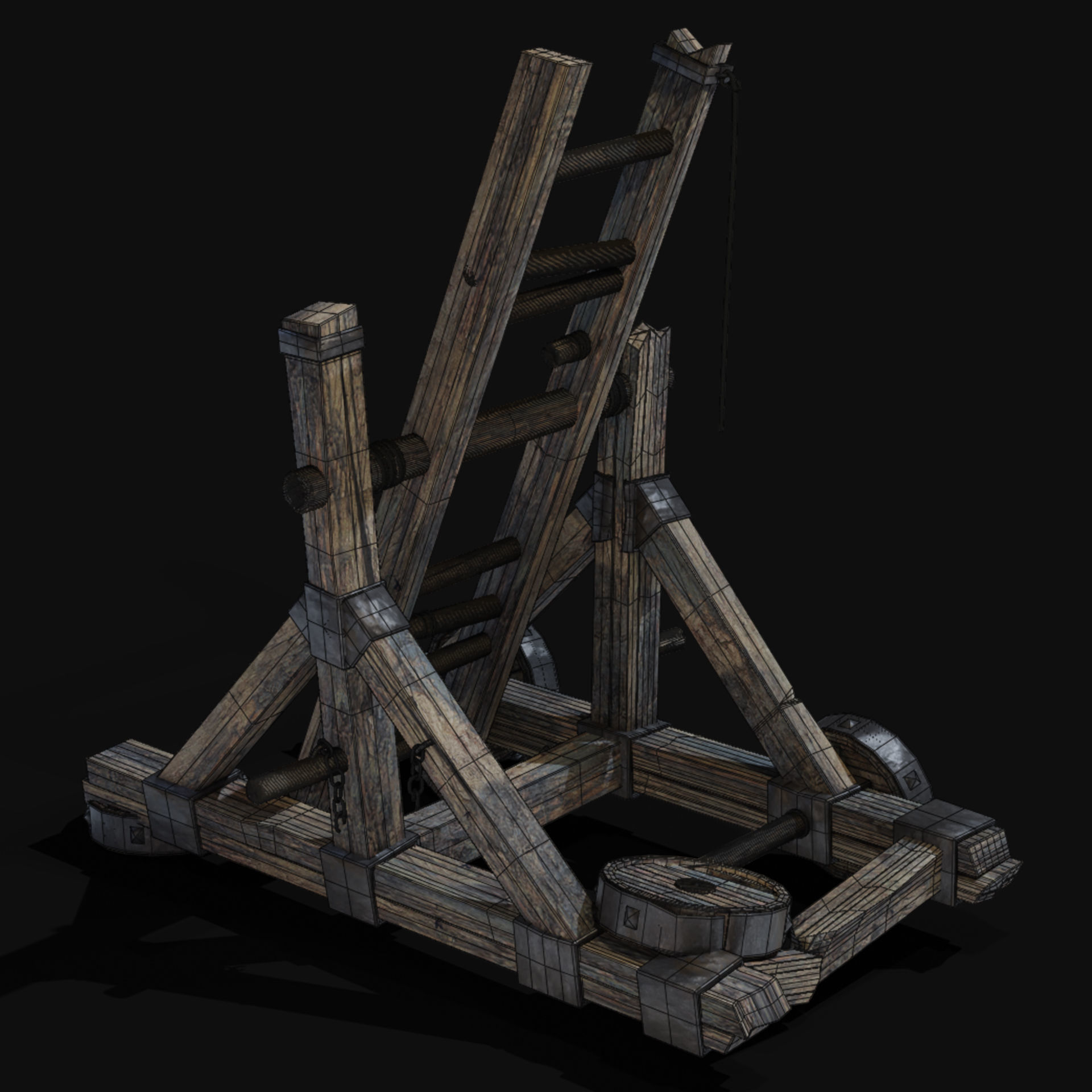 3D model DESTROYED SIEGE ENGINE WAR MACHINES BUILDER COLLECTION PACK VR ...