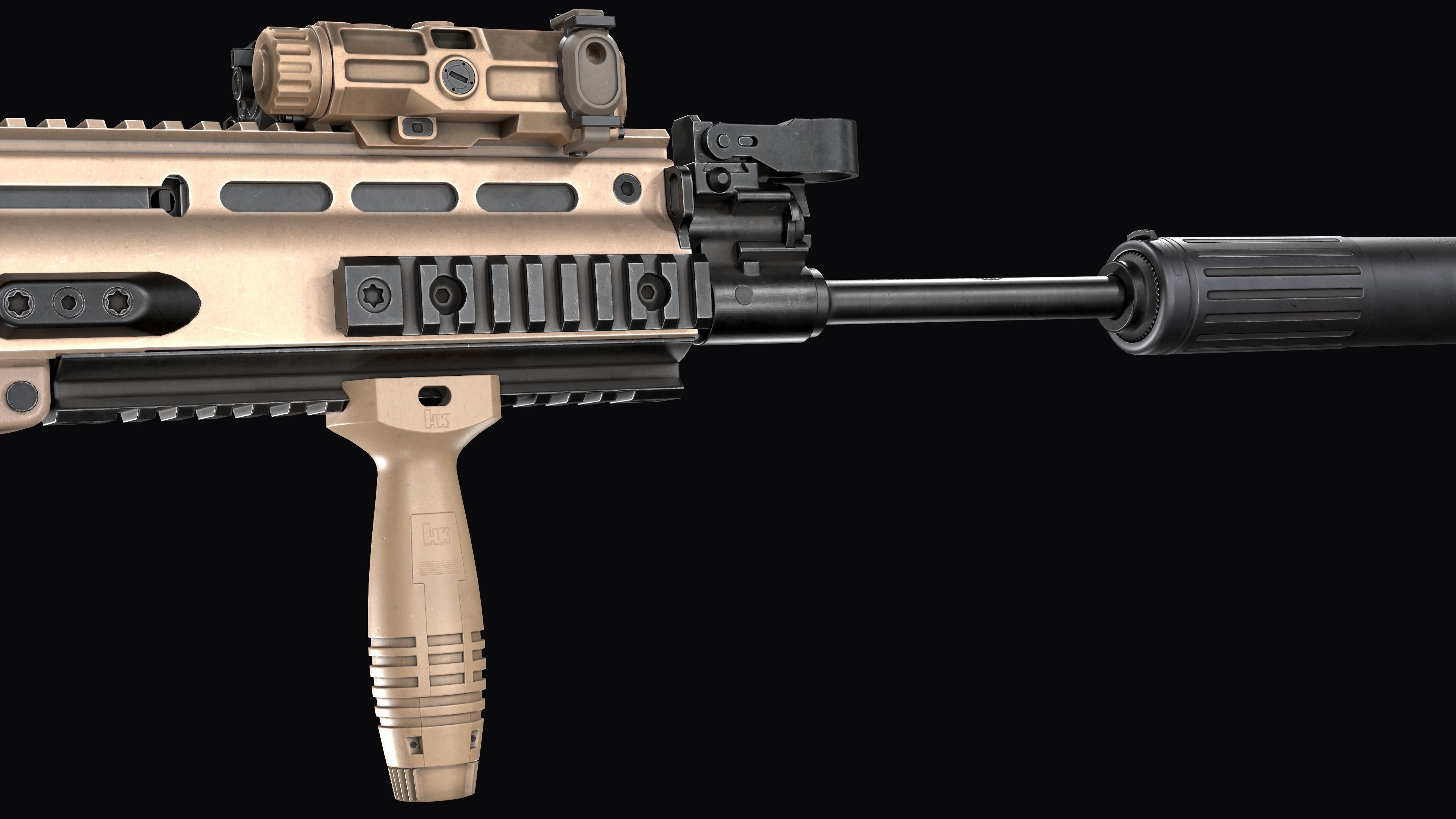 3D model Tactical modular assault rifle FN SCAR-L mk 16 VR / AR / low-poly | CGTrader