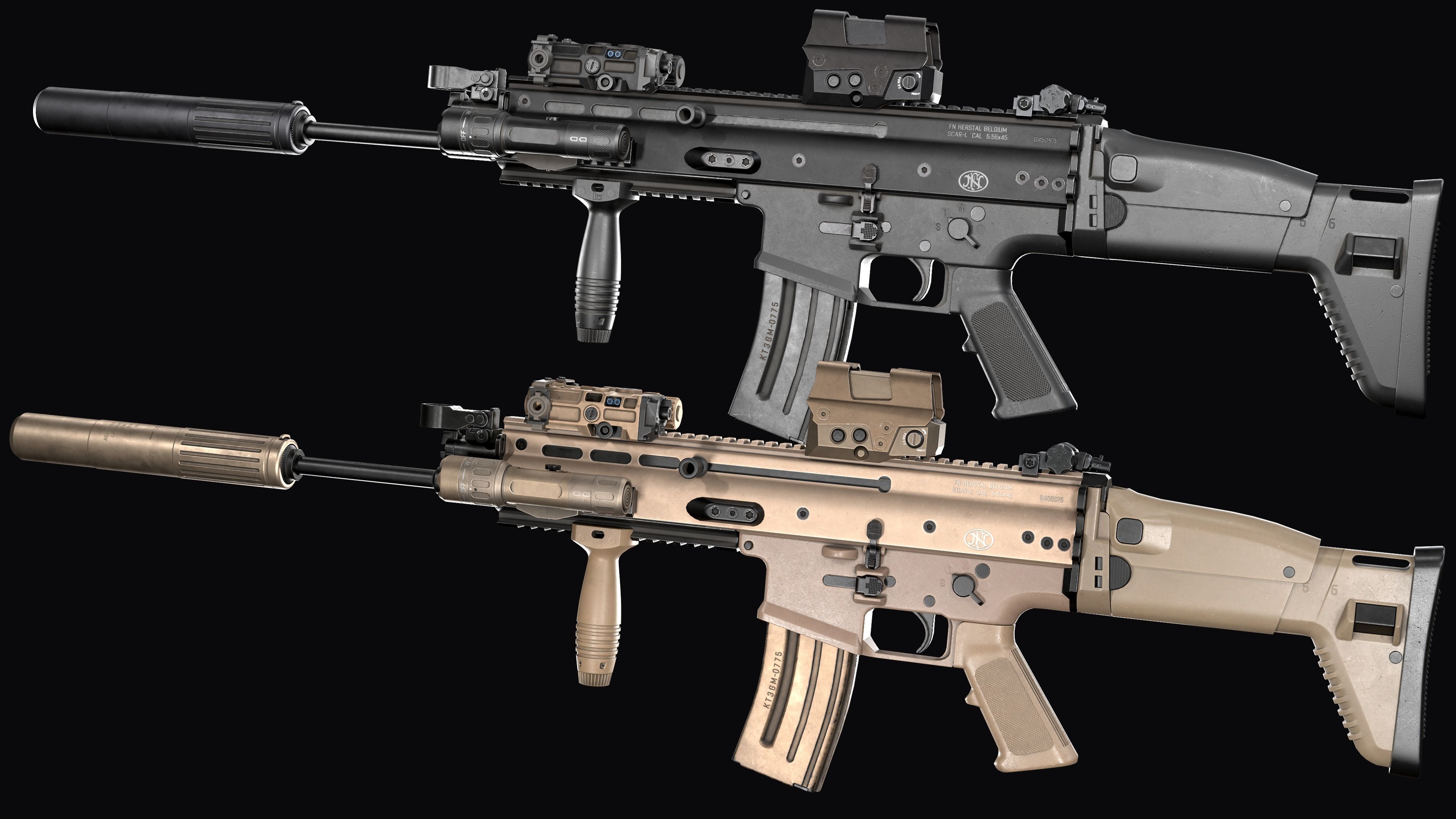 Tactical modular assault rifle FN SCAR-L mk 16 and SCAR-H mk 17 3D Model Collection | CGTrader