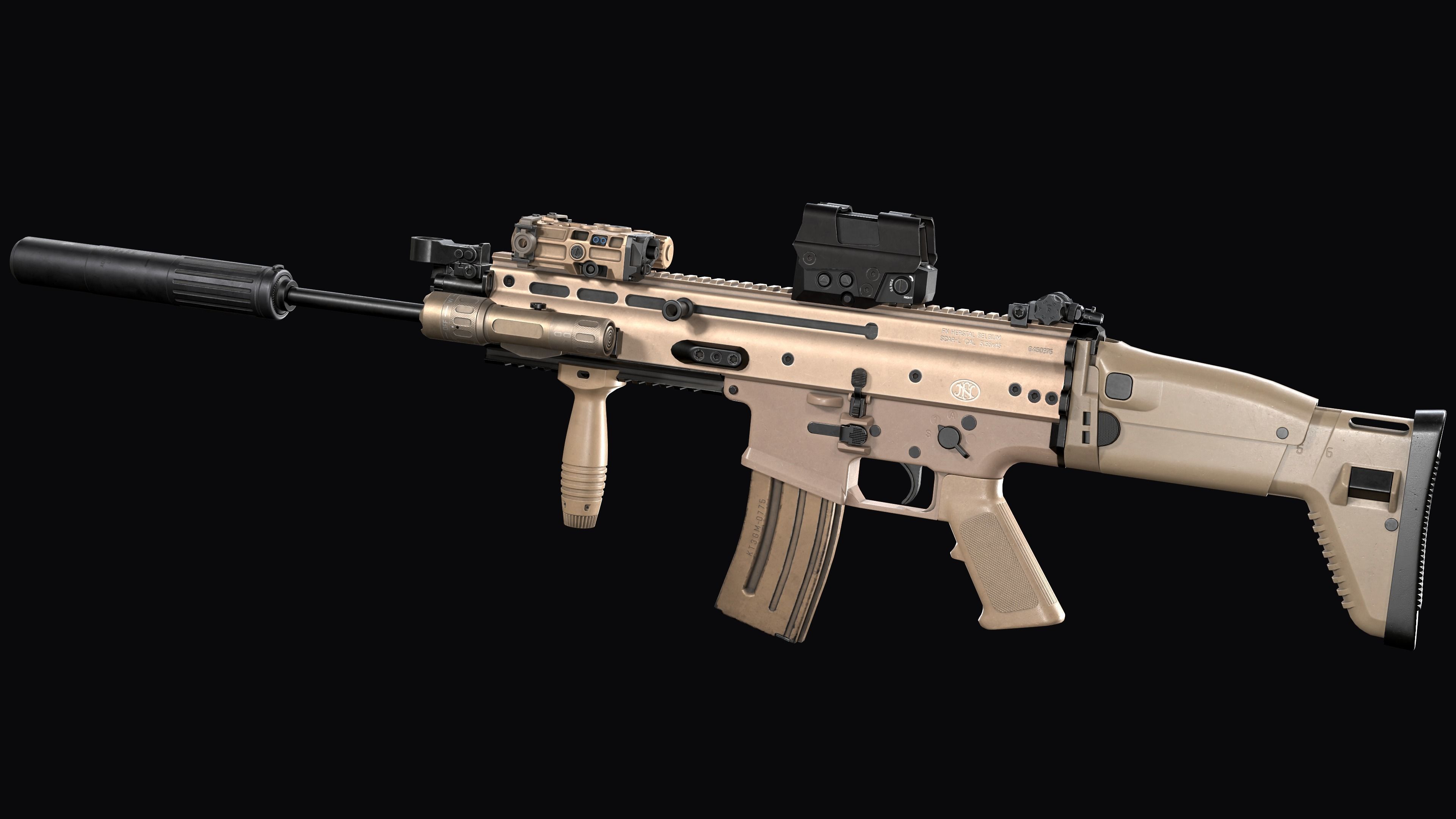 3D Model Collection Tactical modular assault rifle FN SCAR-L mk 16 and SCAR-H mk 17 VR / AR ...