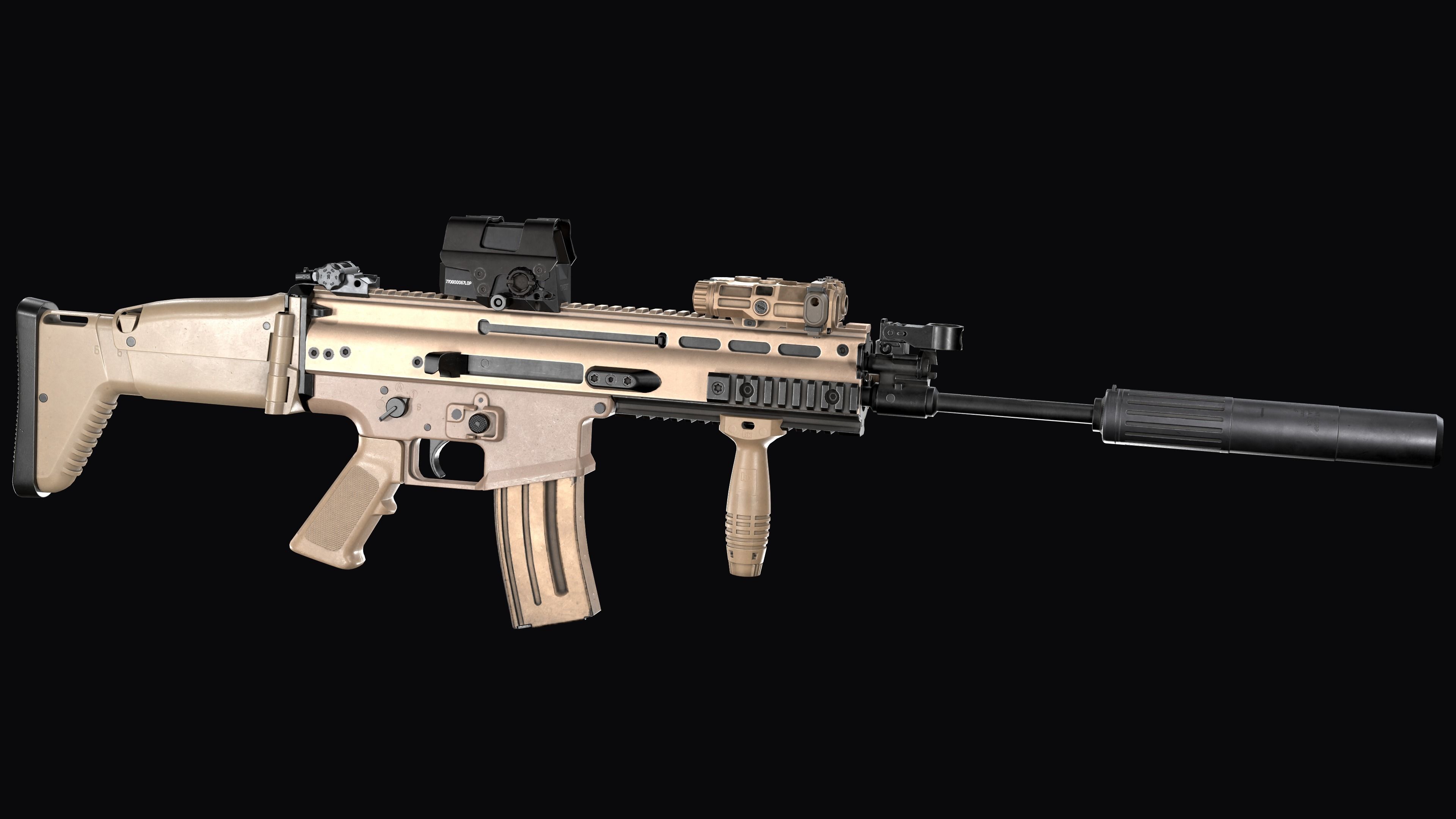 3D Model Collection Tactical modular assault rifle FN SCAR-L mk 16 and SCAR-H mk 17 VR / AR ...