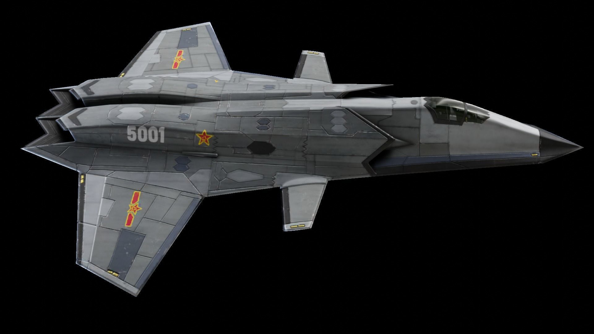 3D model J-50 Trident Chinese Concept Fighter VR / AR / low-poly | CGTrader