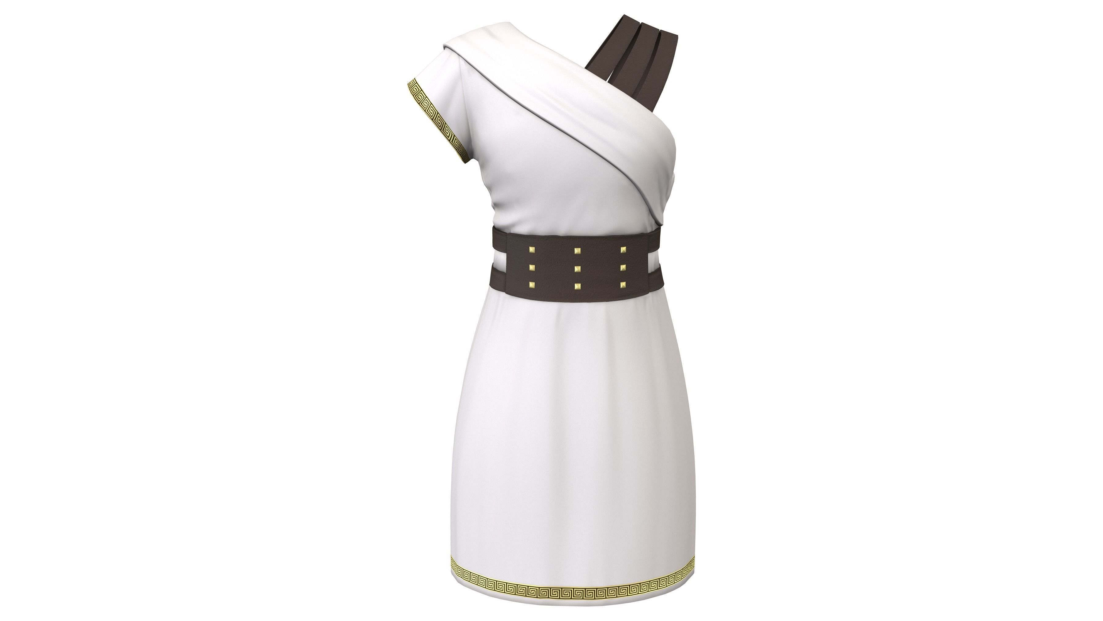 3D model Male Roman Gladiator White Toga Dress VR / AR / low-poly ...