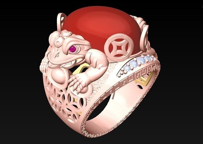 Toad ring - Jin Chan ring - N1121 3D model 3D printable | CGTrader