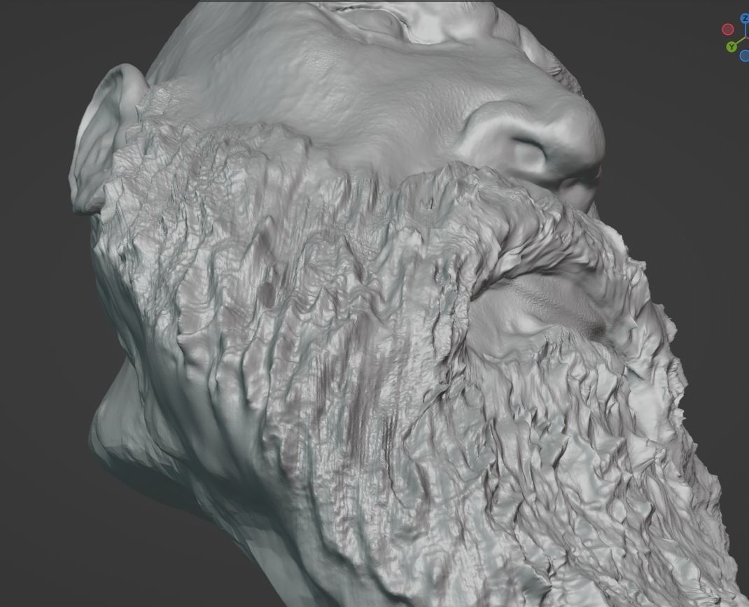 High Poly God Of War Ragnarok Kratos Head 3D model 3D printable | CGTrader