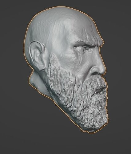 High Poly God Of War Ragnarok Kratos Head 3D model 3D printable | CGTrader