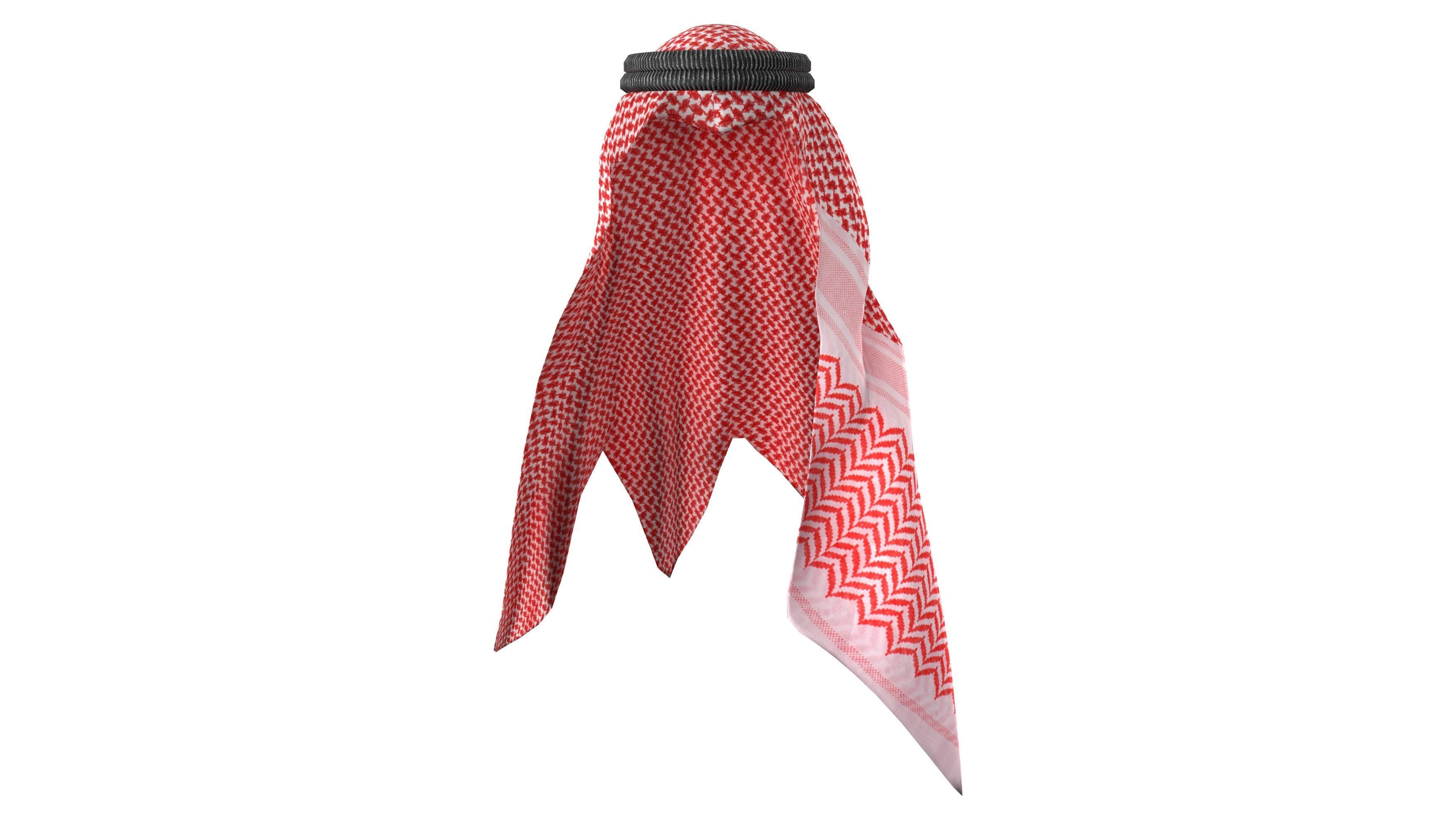 3D model Traditional Arab Head Wrap Scarf Cap Kafiya Keffiyeh Hijab VR ...