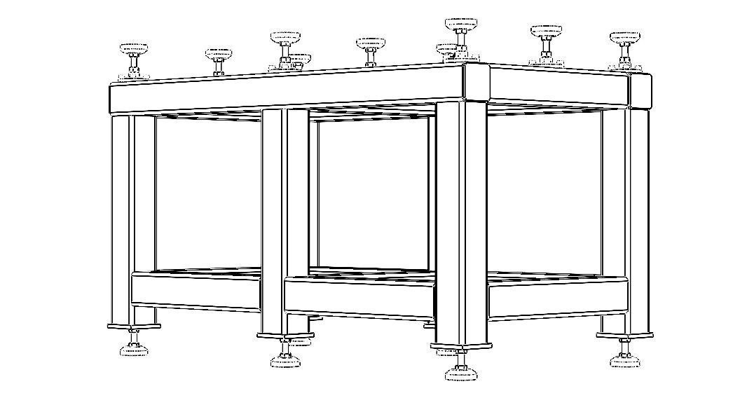 Heavy Duty Steel Stand for Precision Surface Plate 3D model rigged ...