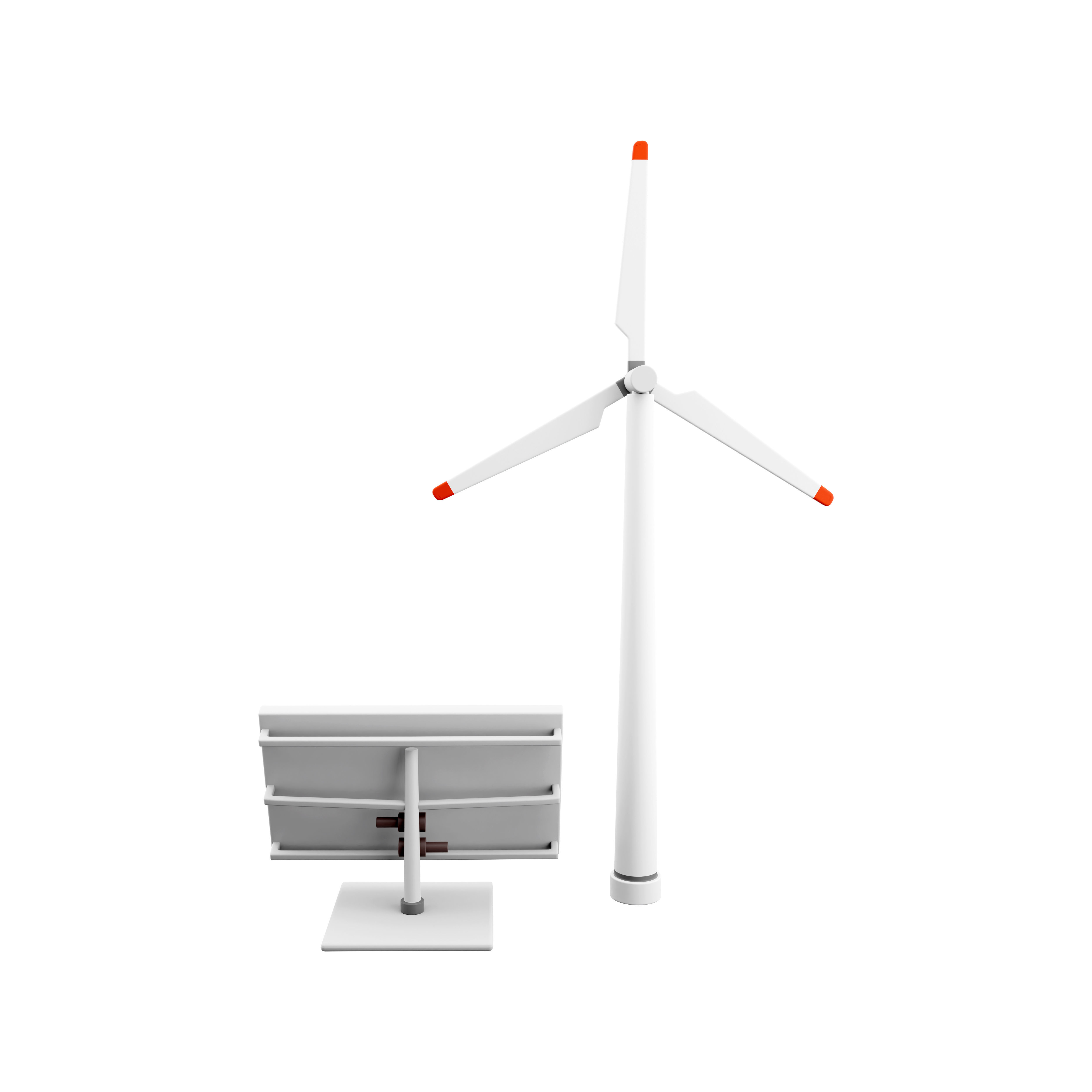 3d solar panels with wind turbines icon 3D model | CGTrader