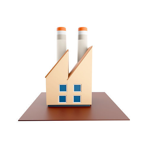 3d Industrial Factory Building icon 3D model | CGTrader