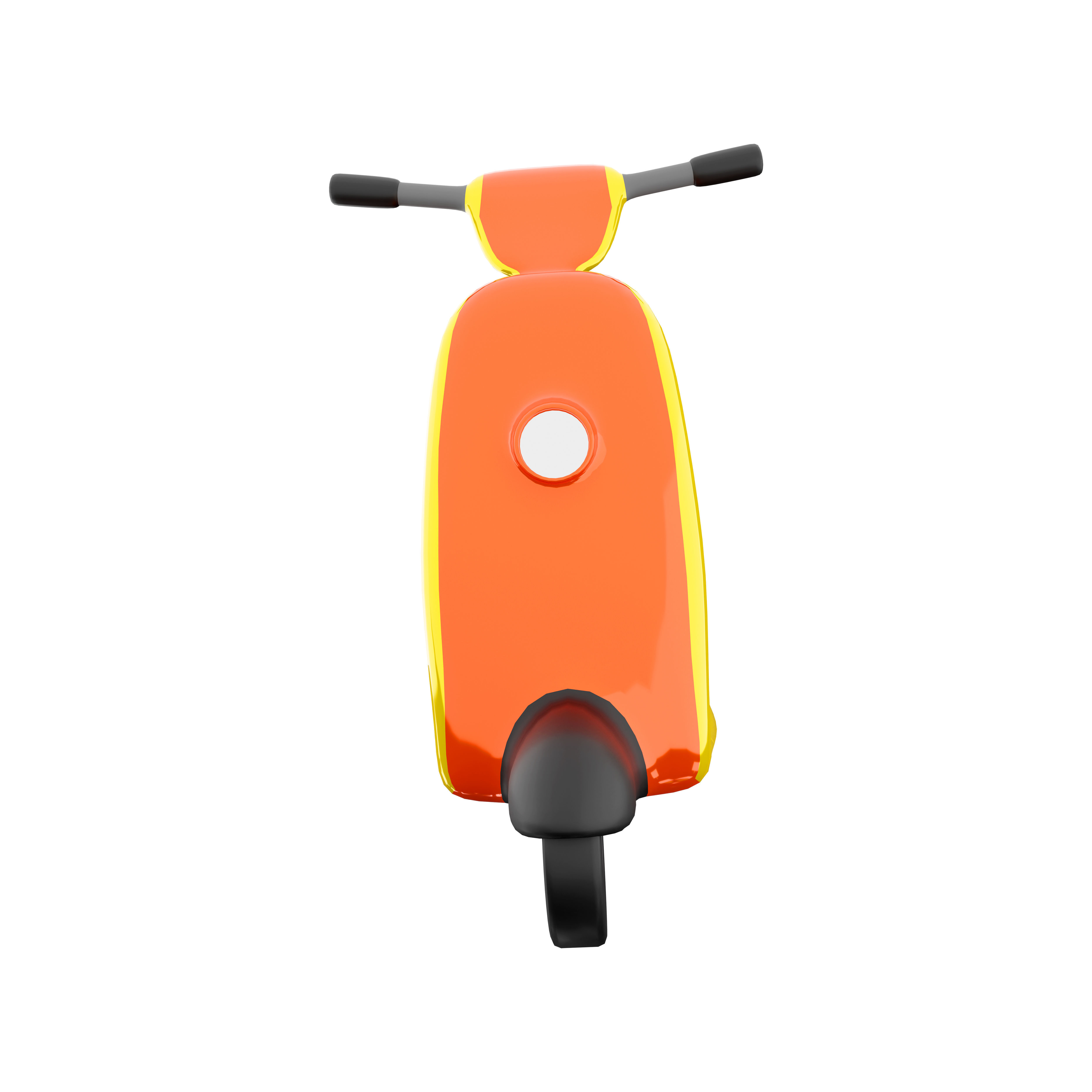 3d of orange and yellow color scooter icon 3D model | CGTrader