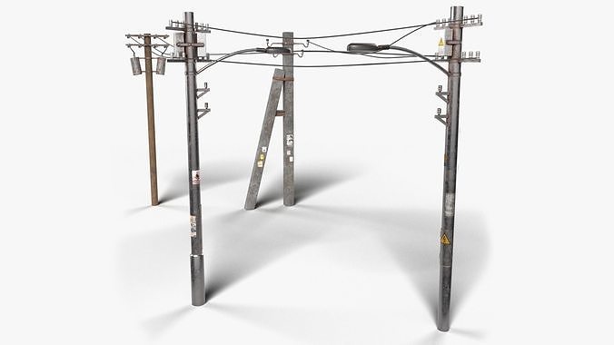 3D model Utility poles collection VR / AR / low-poly | CGTrader