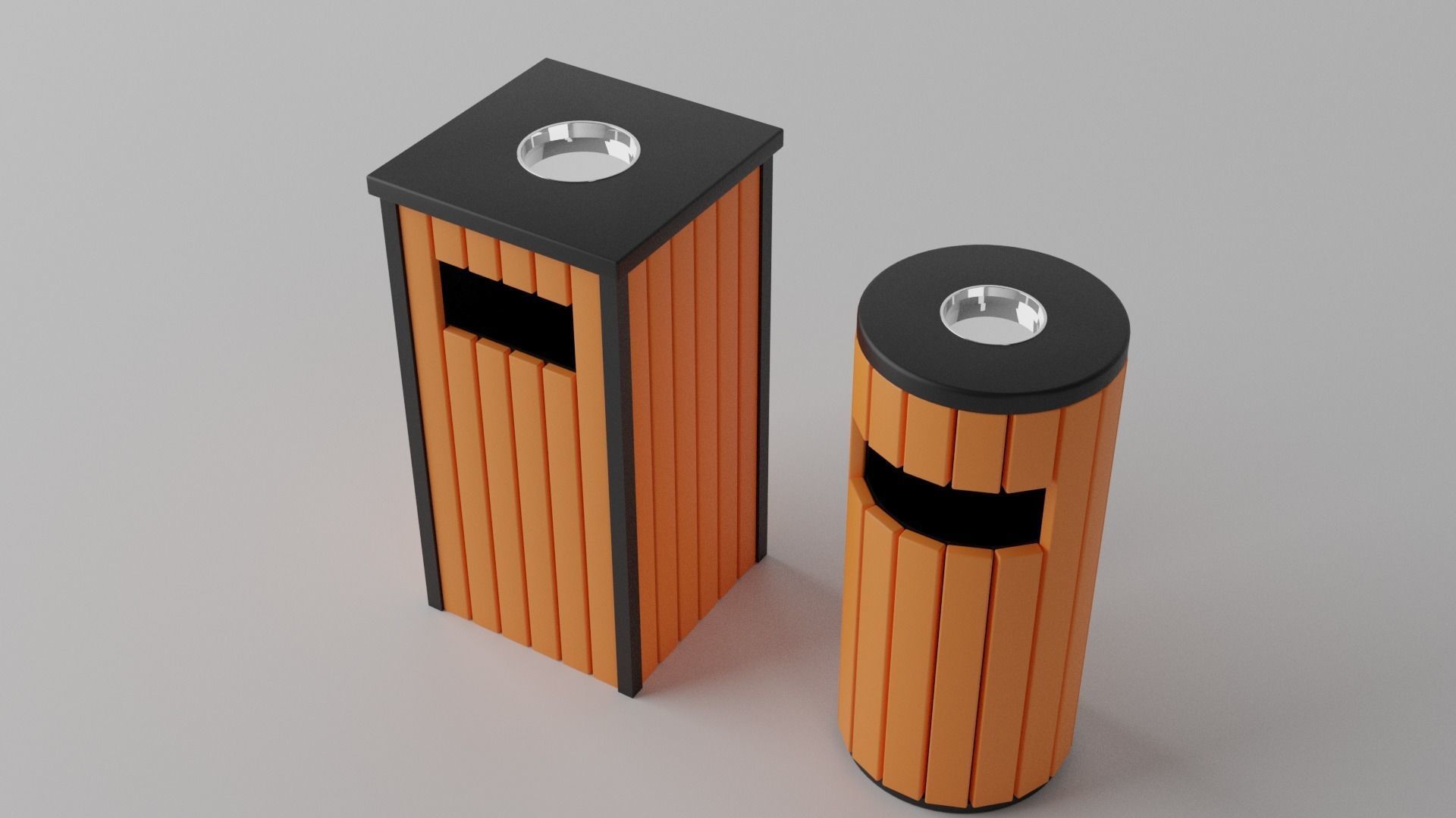 Wooden Trash Can Collection 3D model | CGTrader