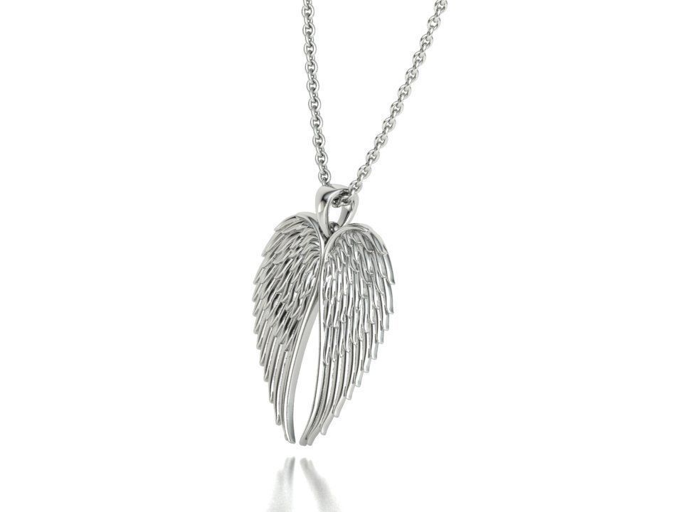 Angel Wings Printable Necklace 3dmodel 30mm length 3D model 3D ...