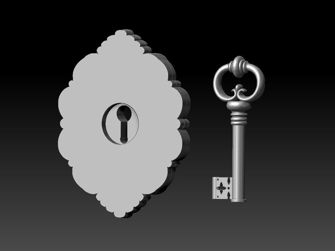 key and keyhole 3D model 3D printable | CGTrader