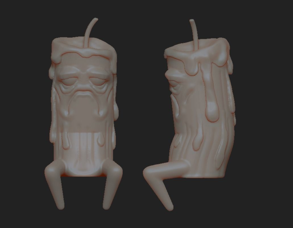 sad candle 3D model 3D printable | CGTrader