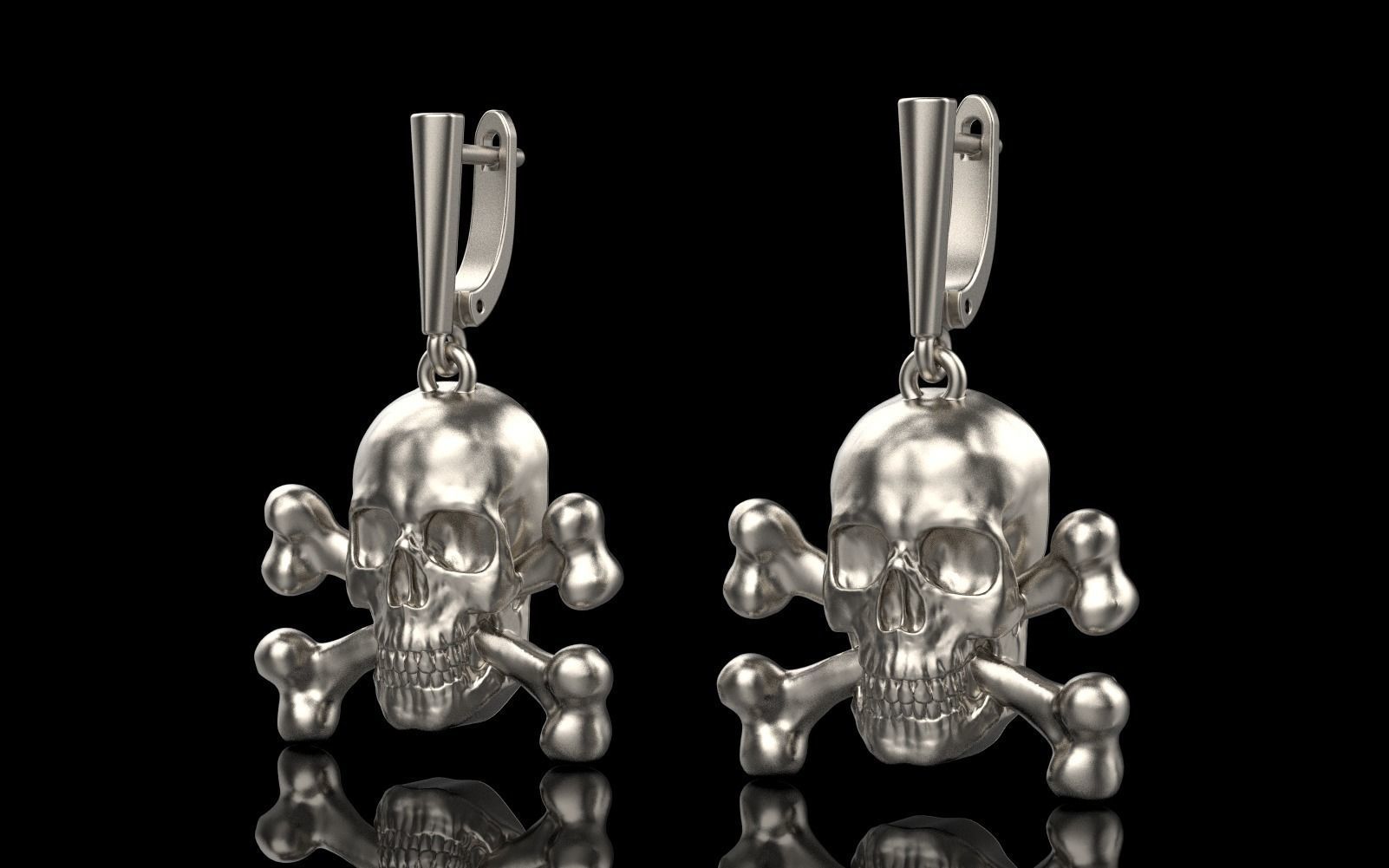 skull earring model 341 3D model 3D printable | CGTrader