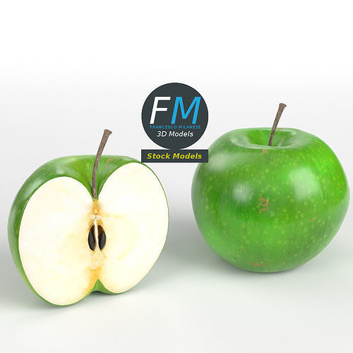 Green apples 3D model | CGTrader