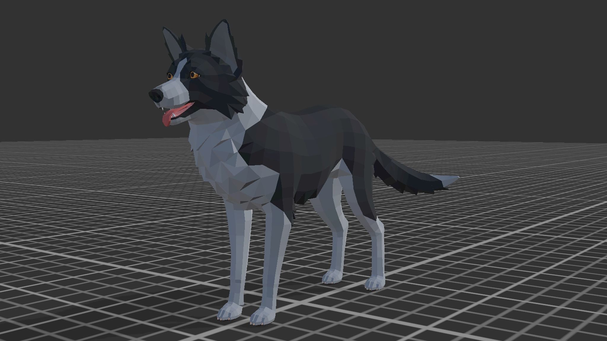 3D model LowPoly Dog - Border Collie VR / AR / low-poly | CGTrader