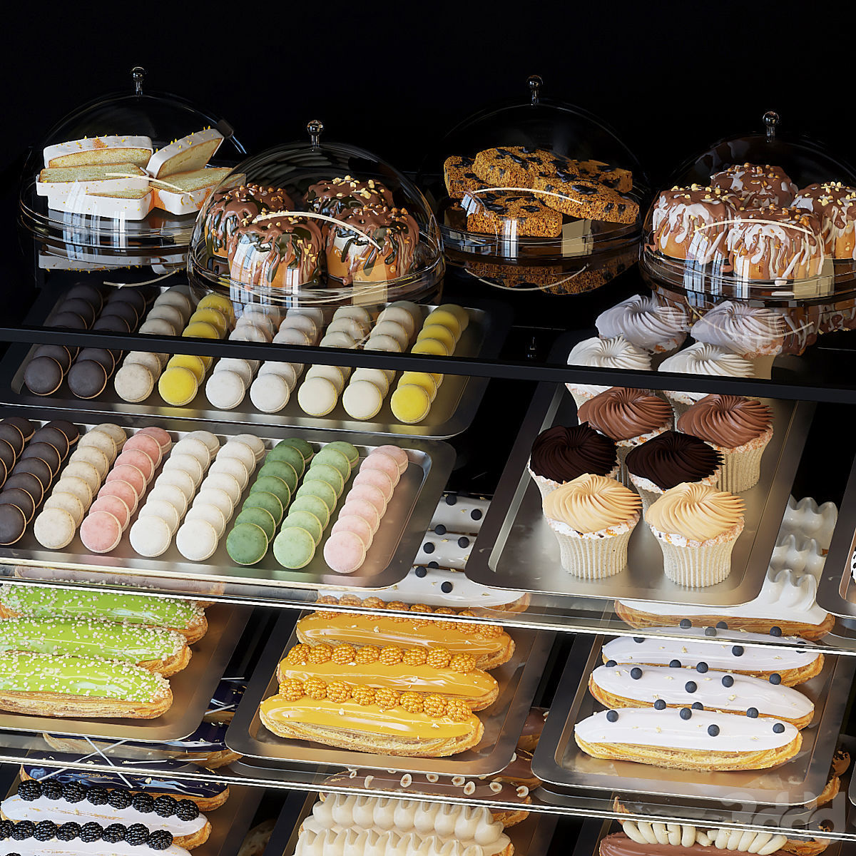 Showcase with confectionery 3D model | CGTrader