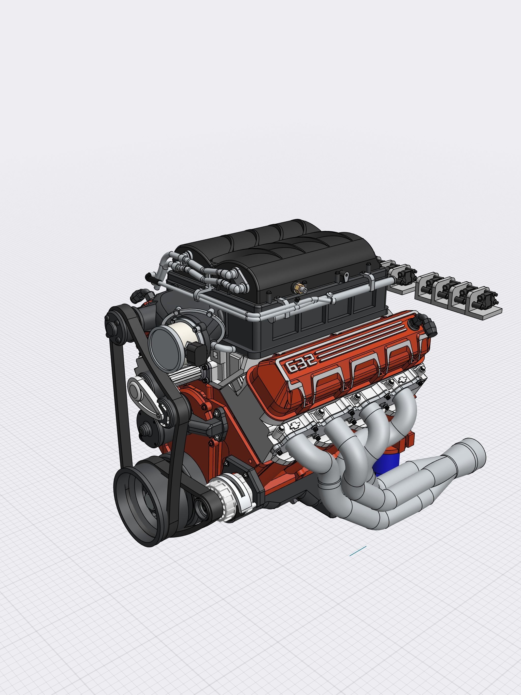 MAGNUSON SUPERCHARGED CHEV ZZ632 ENGINE COMPLETE 3D model 3D printable ...